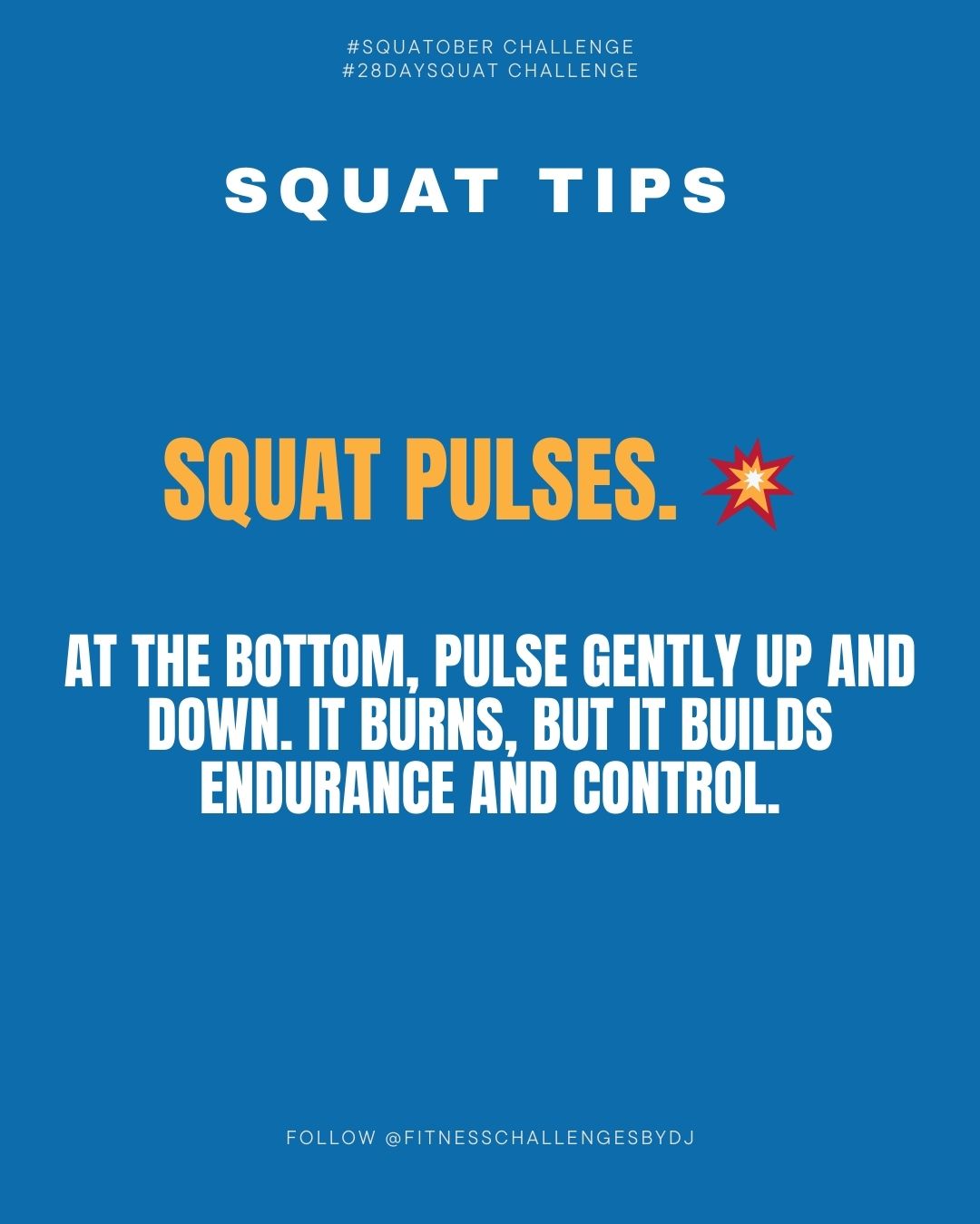 (12) Squat pulses. 💥 - Challenges by DJ